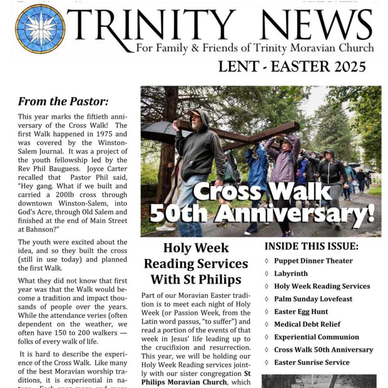 Easter 2025 Newsletter - Trinity Moravian Church